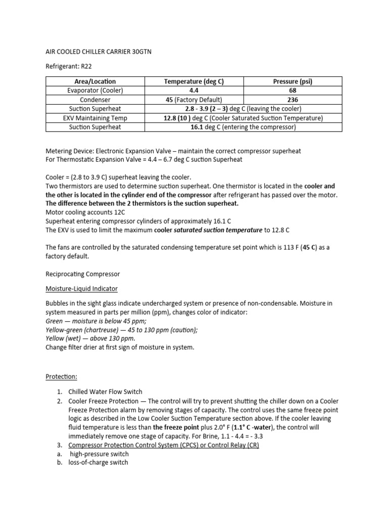 Air Cooled Chiller Notes | PDF | Heat Transfer | Machines
