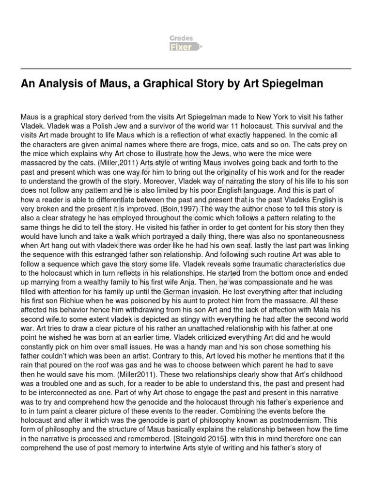 An Analysis of Maus, A Graphical Story by Art Spiegelman | PDF