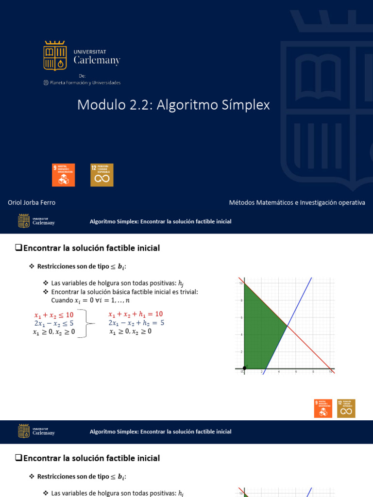Modulo 2.2: Algoritmo Símplex | PDF | Programación lineal | Informática teórica