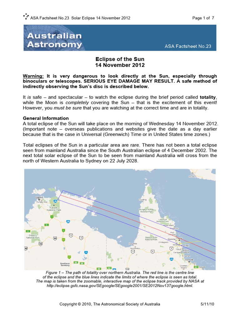 Factsheet 23revx | PDF | Solar Eclipse | Exposure (Photography)