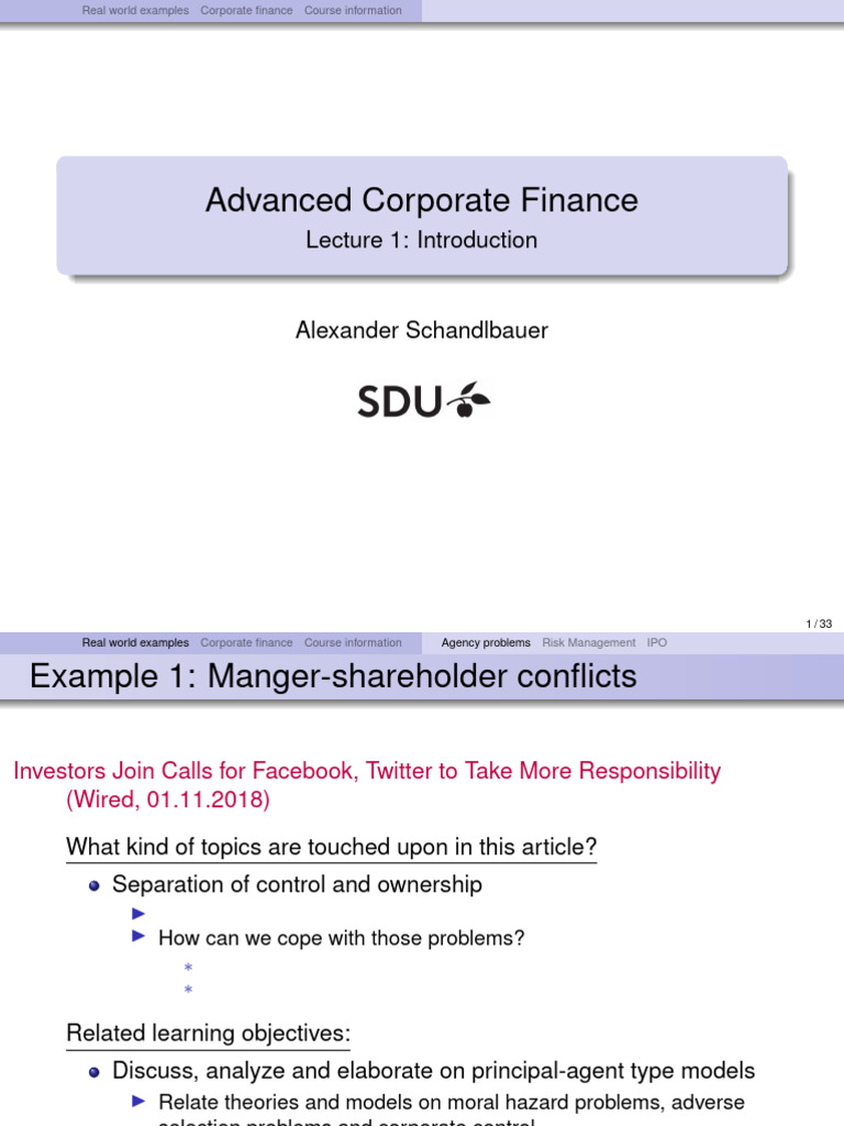 ACF L1 Introduction Handout | PDF | Capital Structure | Financial Capital