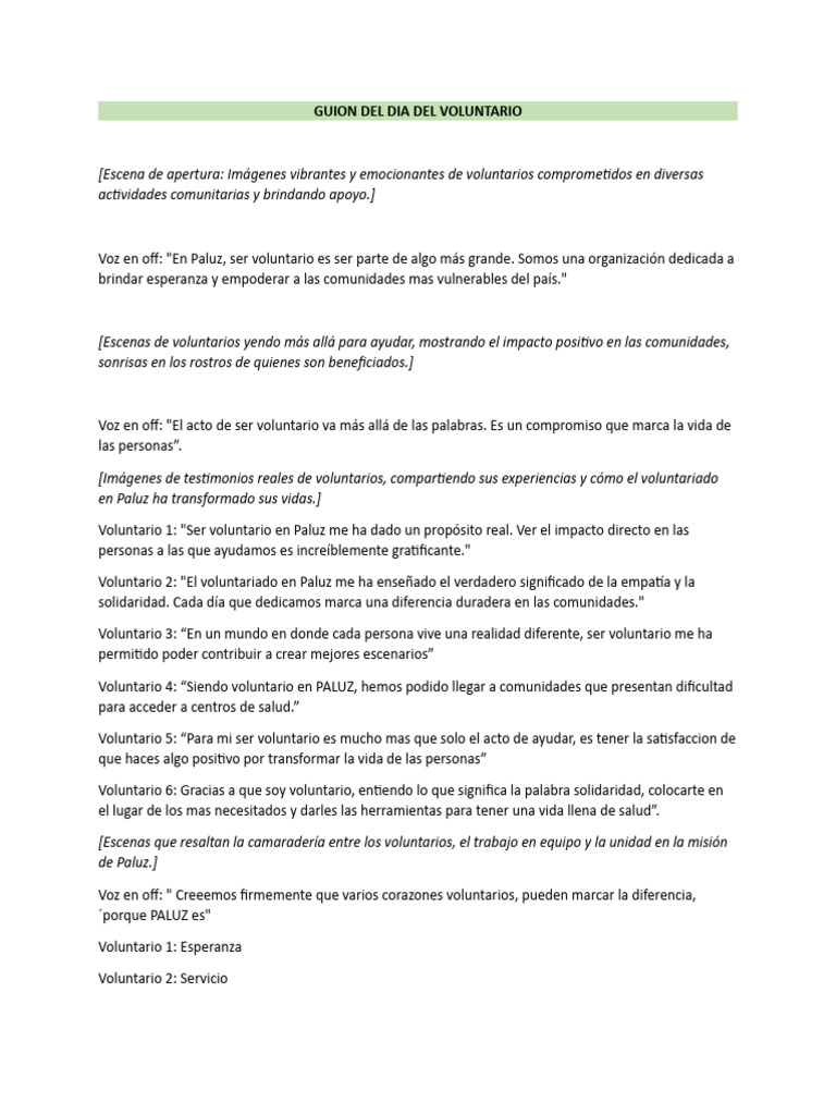 Significado del Voluntariado en Paluz | PDF | Ciencias sociales ...