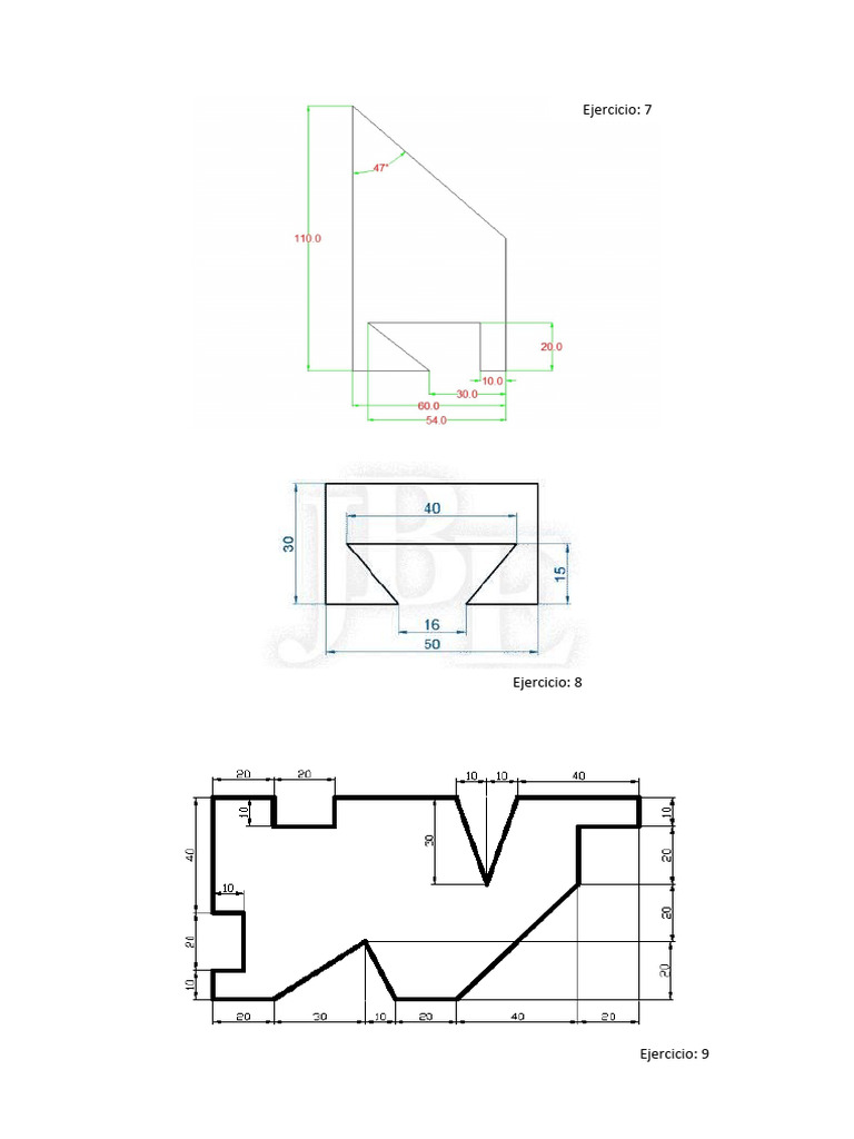 Ejercicios Autocad 1 | PDF