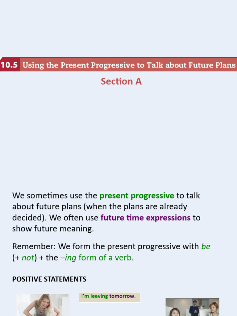 Present Progressive for Future Plans | PDF