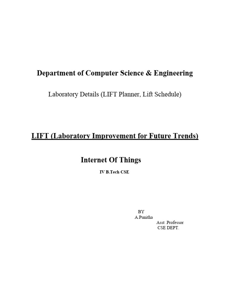Iot Lift | PDF | Internet Of Things | Laboratories