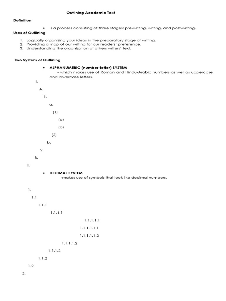 Outlining Academic Text | PDF