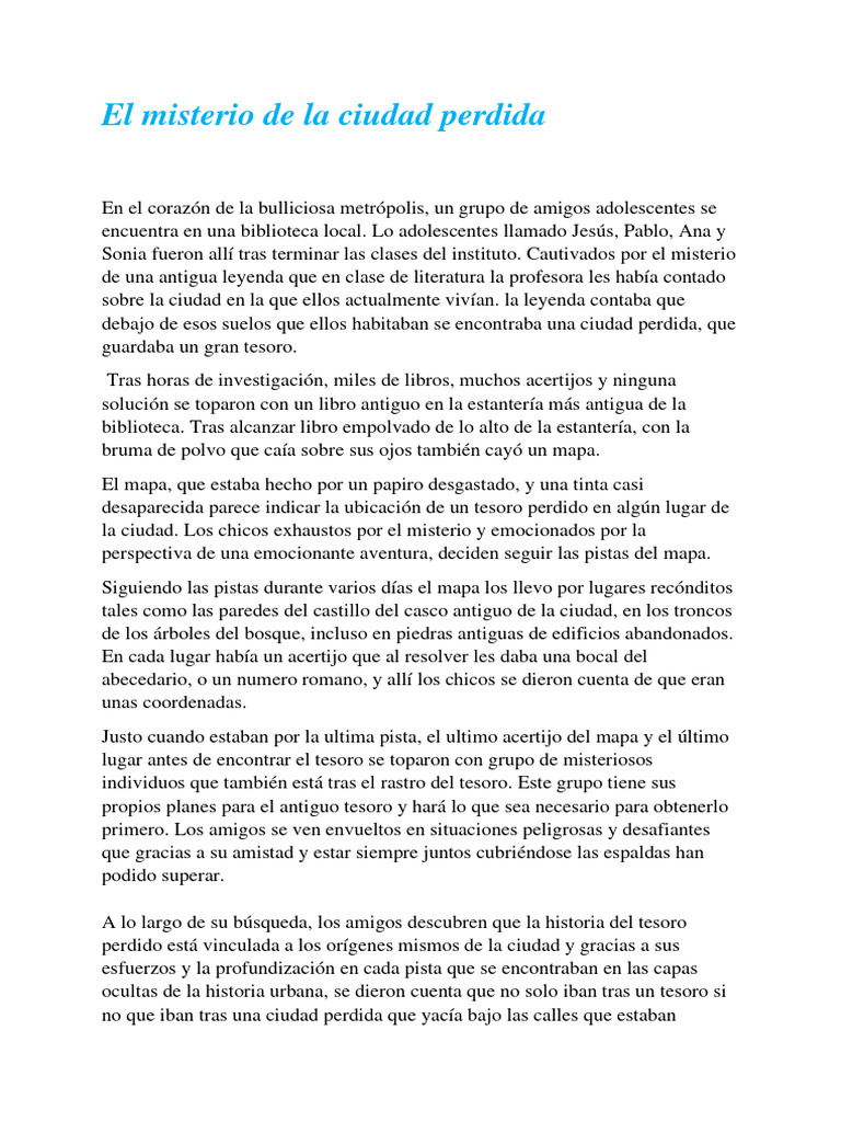 El Misterio de La Ciudad Perdida | PDF