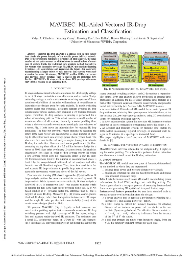 Mavirec Ml Aided Vectored Ir Drop Estimation And Classification Pdf Computing Applied 