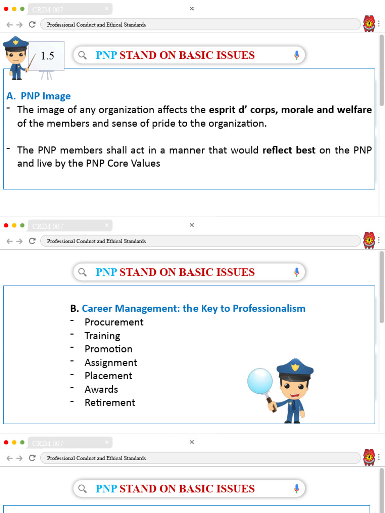 PNP Standards on Professional Conduct | PDF | Applied Philosophy