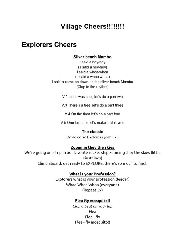 Cheers camp | PDF