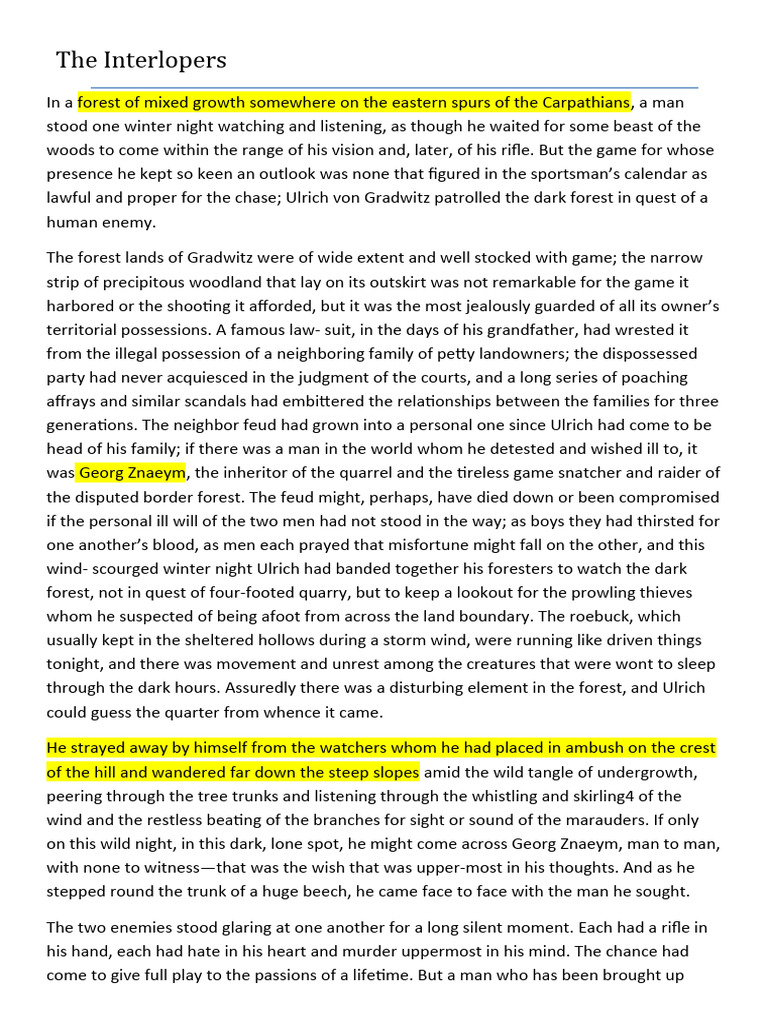 The Interlopers | PDF