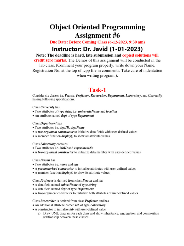 Assignment No.6 (Composition) | PDF | Computers