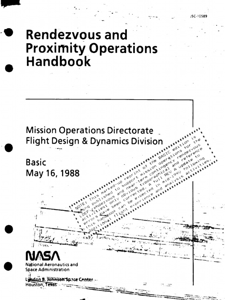 Rendezvous And Proximity Operations Handbook Part 1 Download Free Pdf Space Rendezvous