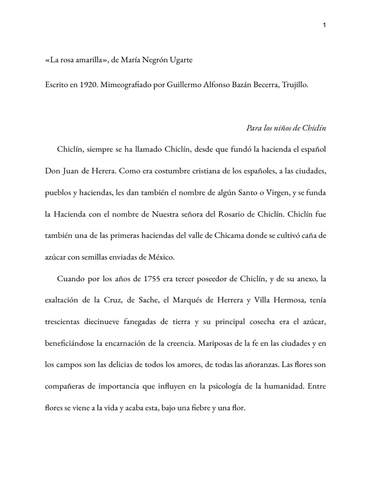 «La rosa amarilla», de María Negrón Ugarte | PDF