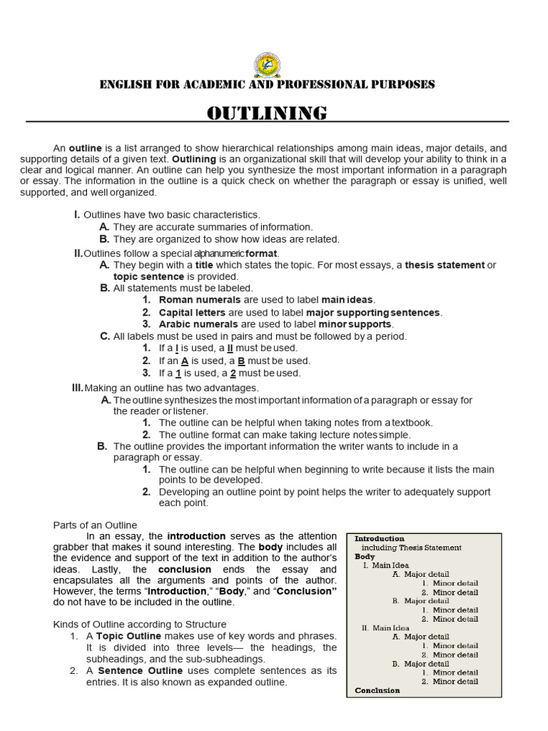 EAPP Lesson Outlining | PDF | Adolescence | Essays