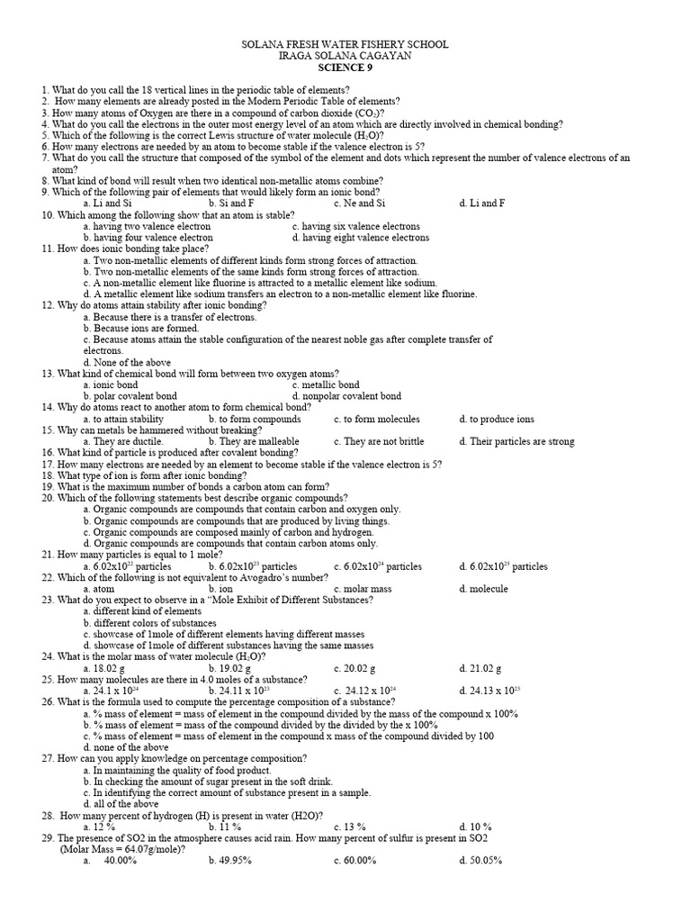 Solana Freshwater Fishery Science Quiz | PDF