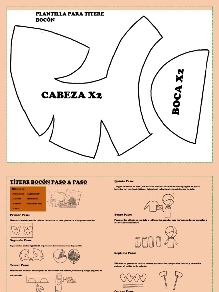 Títere Bocón Paso A Paso | PDF | plaza Sésamo