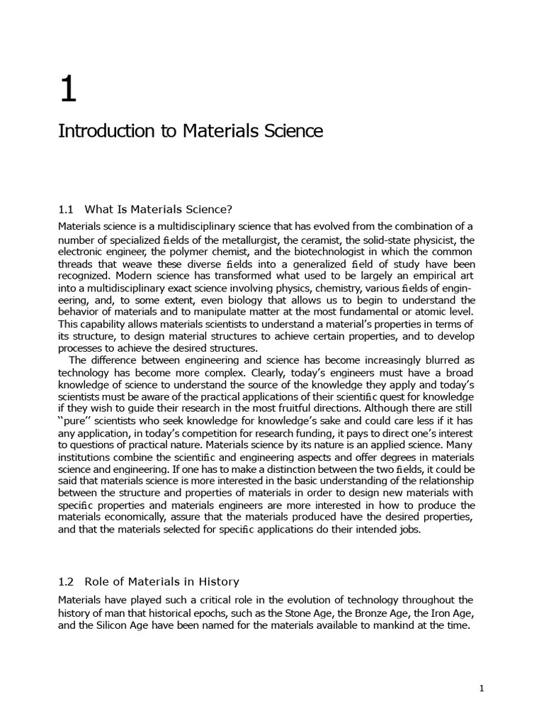 Materials Intro. 1 Phys of Materials | PDF | Polymers | Glasses