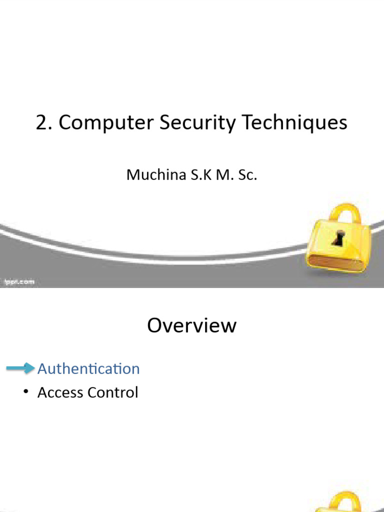 Computer Security Techniques | PDF | Password | Authentication