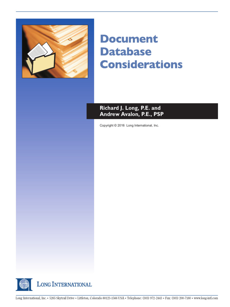 Long Intl Document Database Considerations | PDF | Optical Character ...