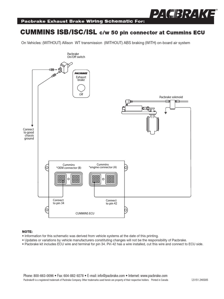 Cummins Isb/Isc/Isl: C/W 50 Pin Connector at Cummins ECU | PDF