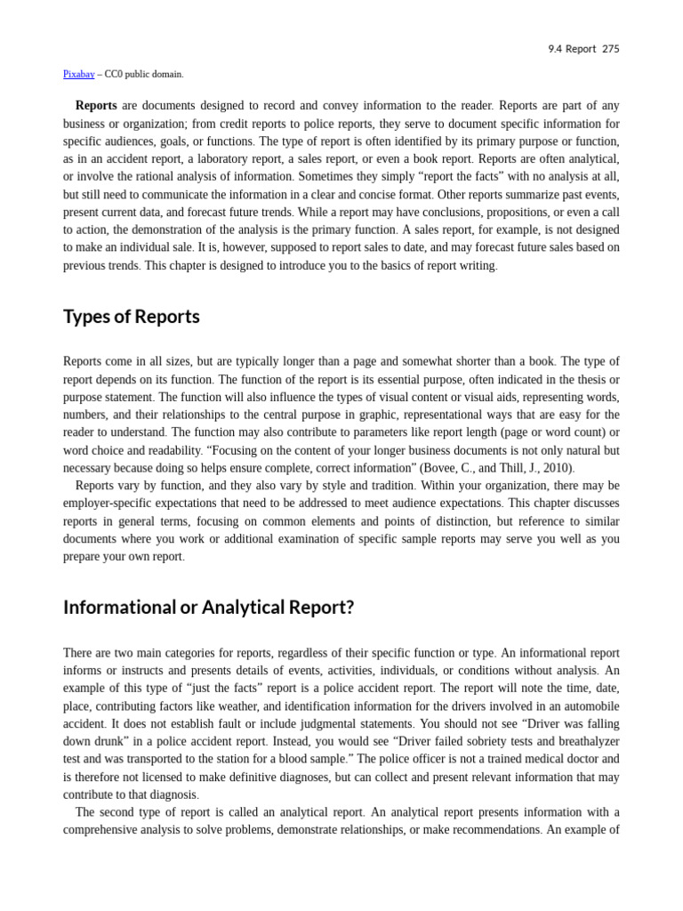 Types of Report | PDF