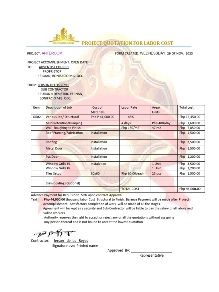 Labor Cost | PDF