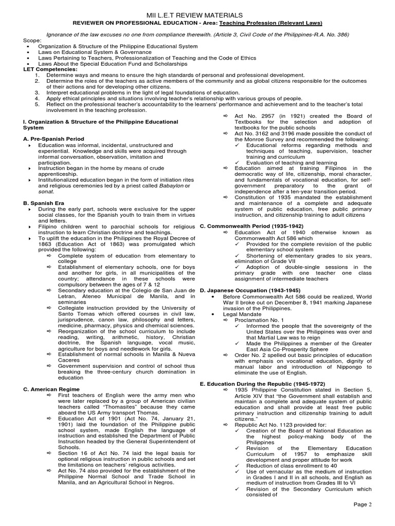Legal Basis of Education | PDF