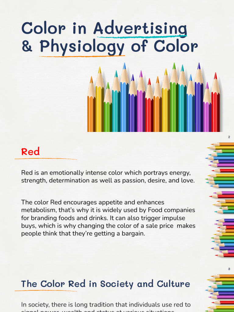 Color in Advertising & Physiology of Color | PDF | Yellow | Red