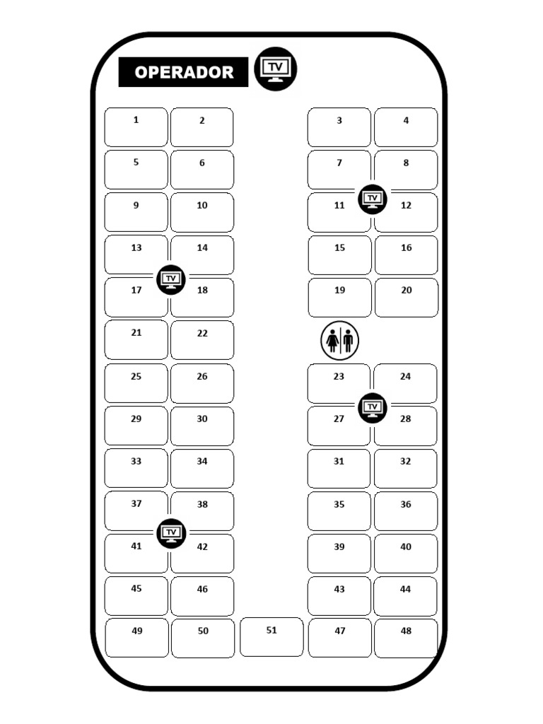 Distribucion de Autobus 51 Asientos | PDF