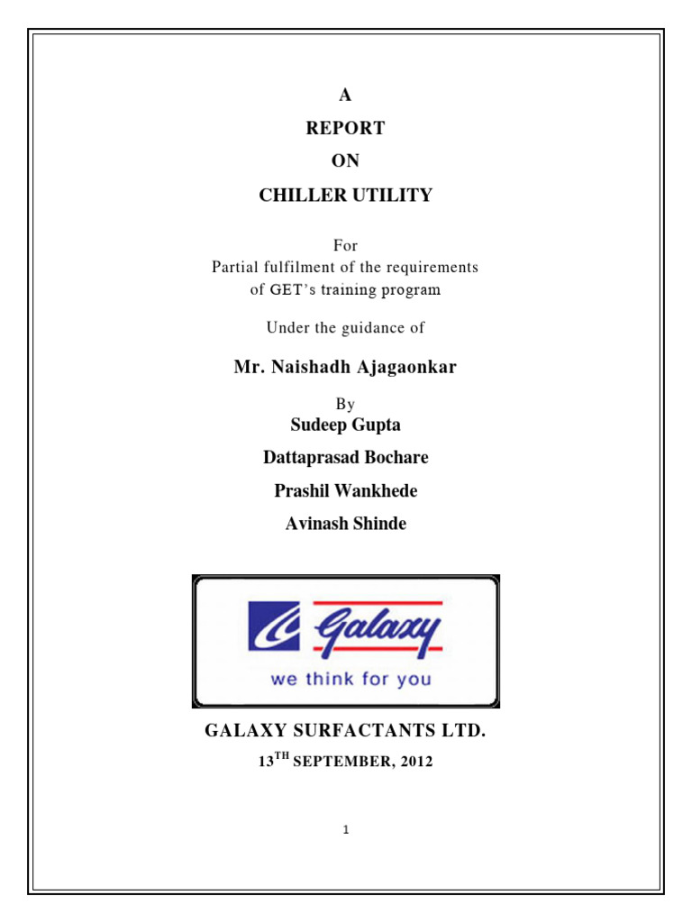 A Report On Chiller by GETs-2012 | PDF