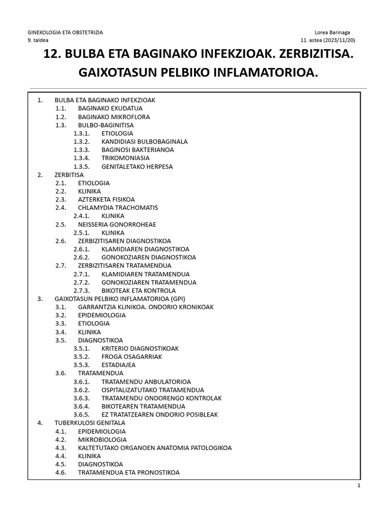 Bulba Eta Baginako Infekzioak. Zerbizitisa. Gaixotasun Pelbiko ...