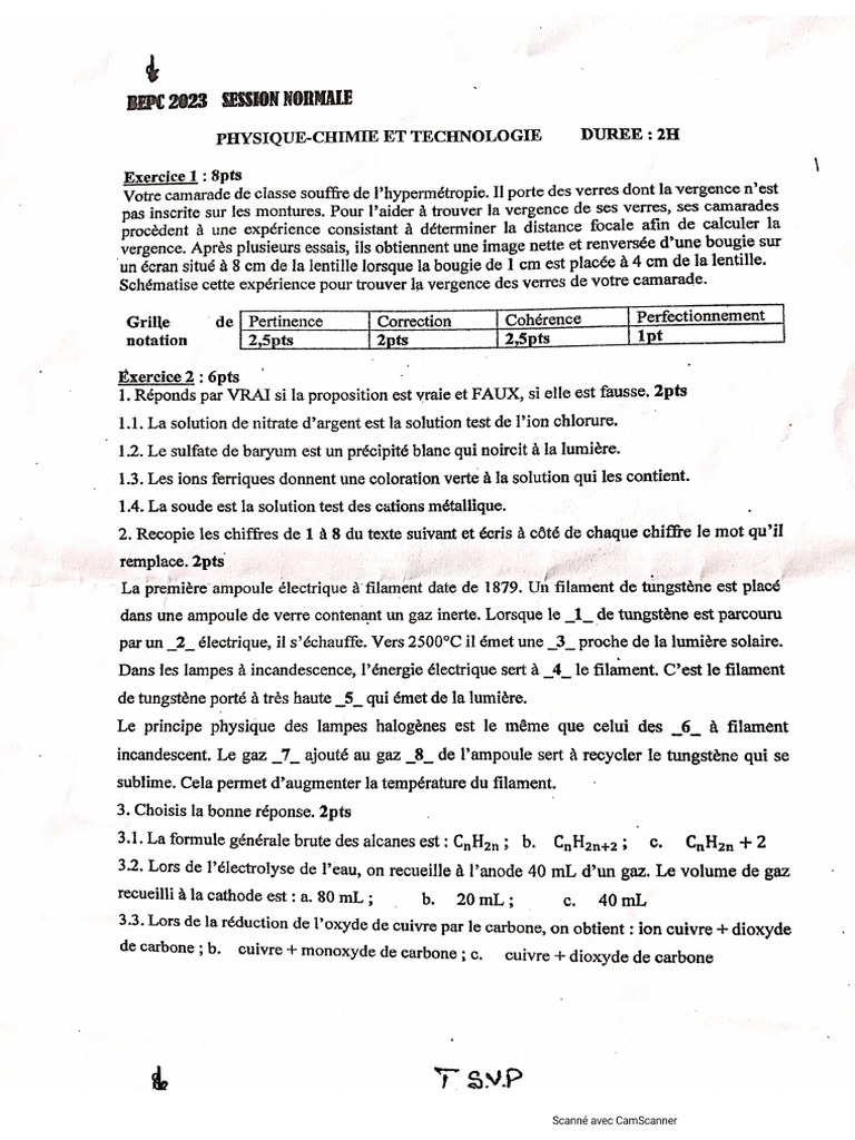 TOUTES Les Épreuves Du BEPC 2023 | PDF