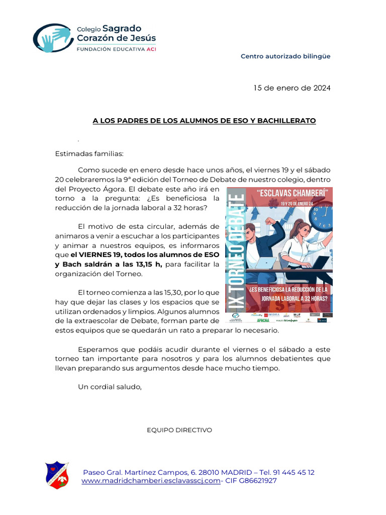 Circular Torneo Debate | PDF