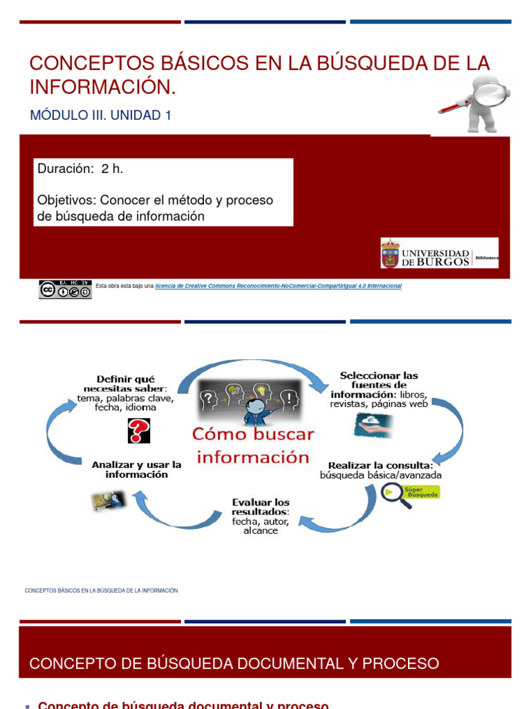 Unidad 1. Conceptos Basicos en La Busqueda de La Informacion | Descargar gratis PDF | Bases de ...