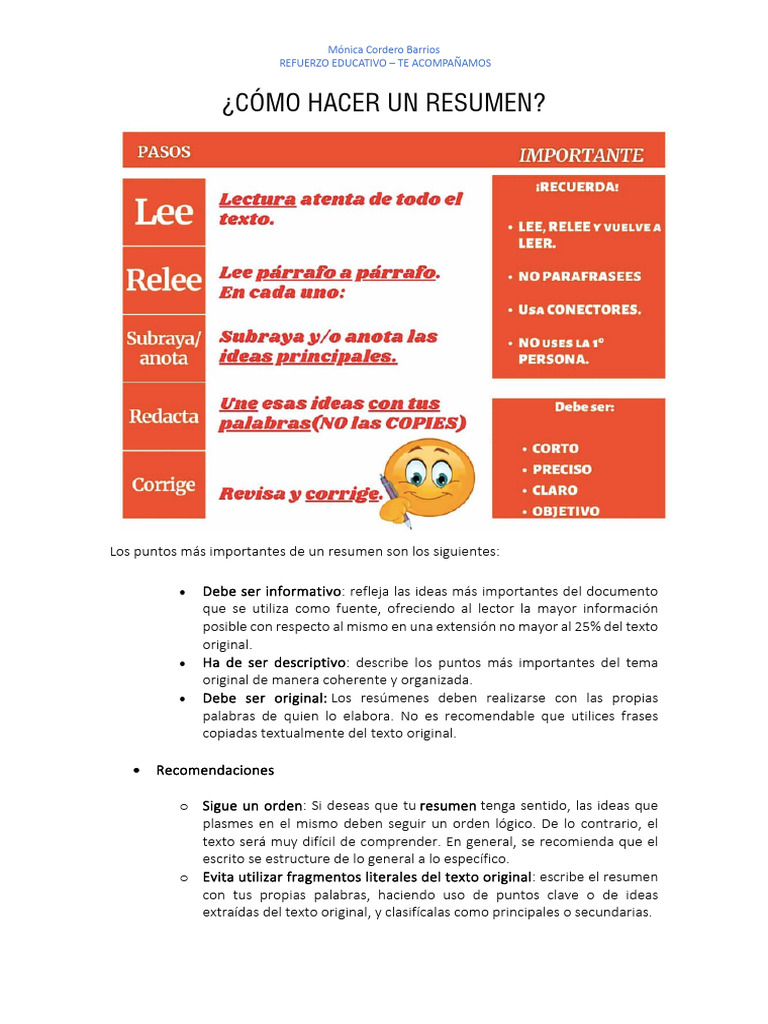 Como Hacer Resumen | PDF | Sumario abstracto) | Comunicación humana