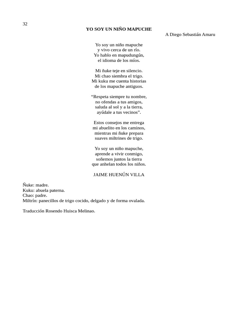 Poema Mapuche Traducido | PDF