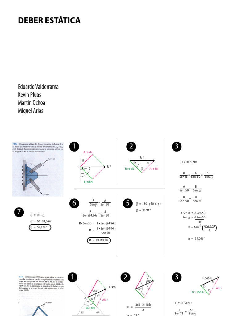 Ejercicios de Estática | PDF