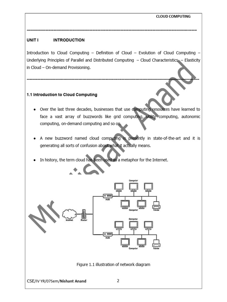 Unit 1 Unit1 Pdf Cloud Computing Parallel Computing