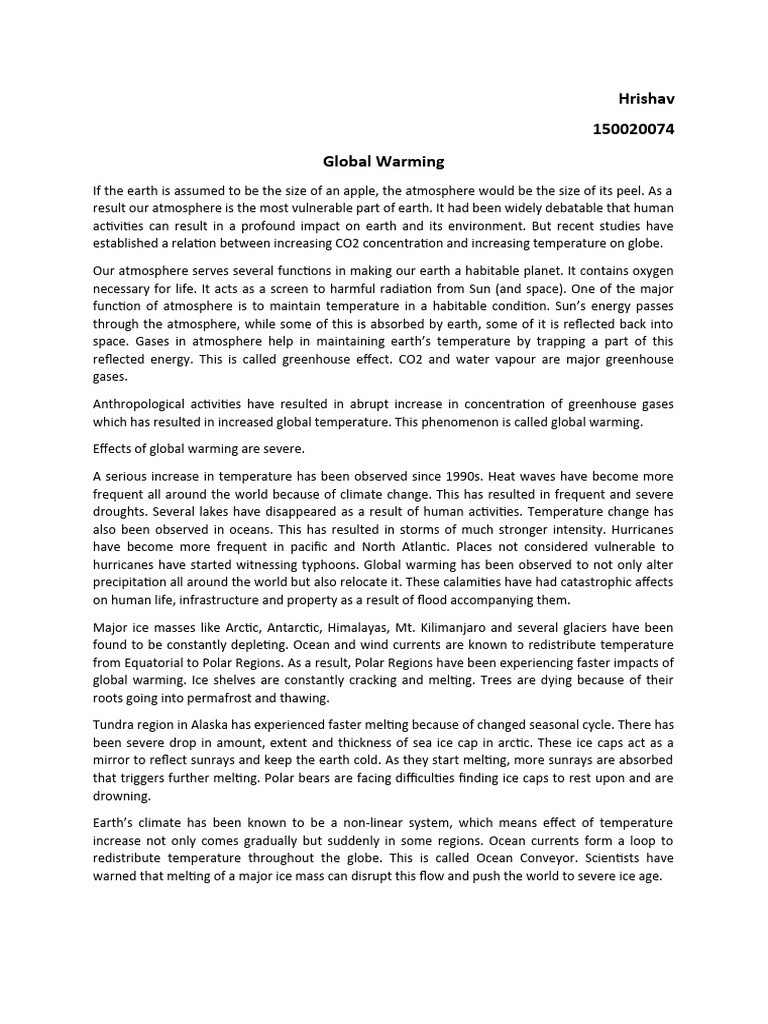 Global Warming | PDF | Climate Change | Greenhouse Effect