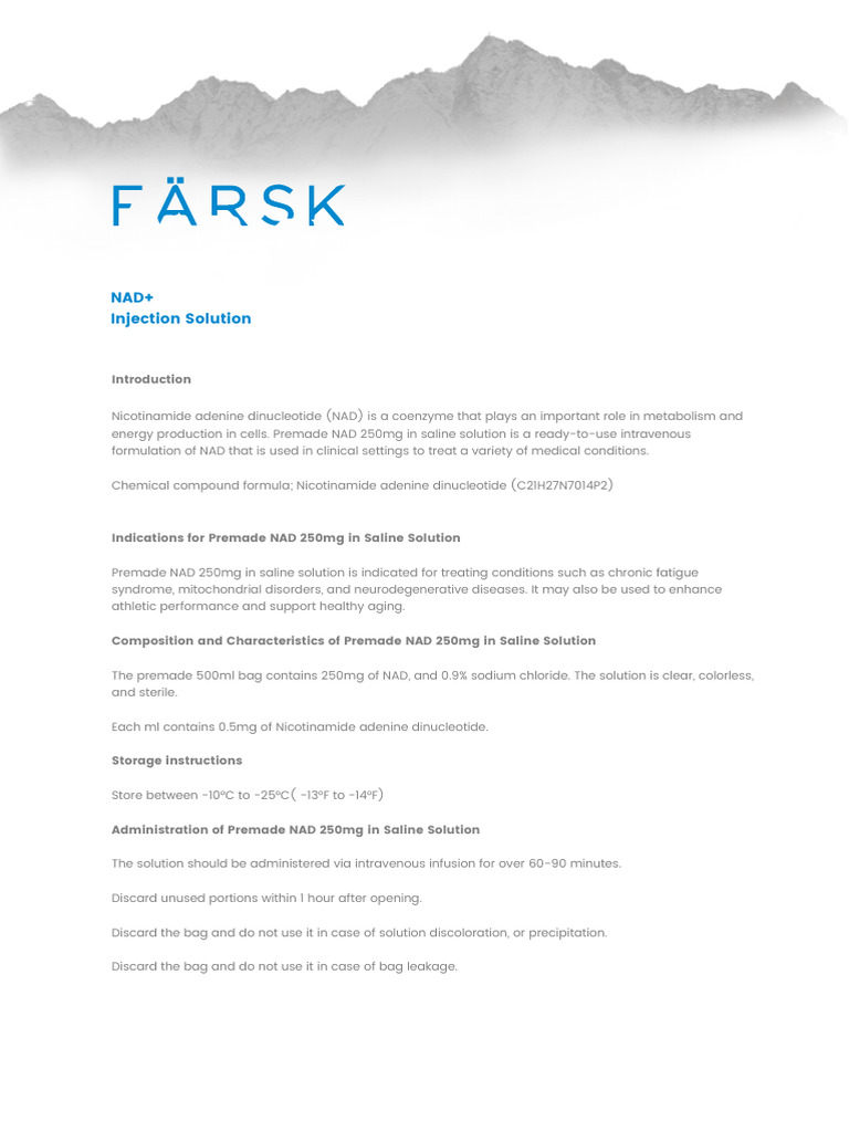 Farsk Health - NAD+ Info | Download Free PDF | Nicotinamide Adenine ...
