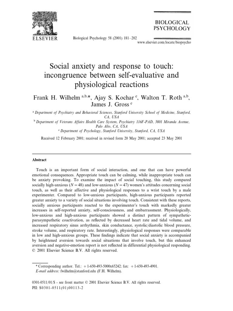 Wilhelm 2001 | PDF | Anxiety | Heart Rate