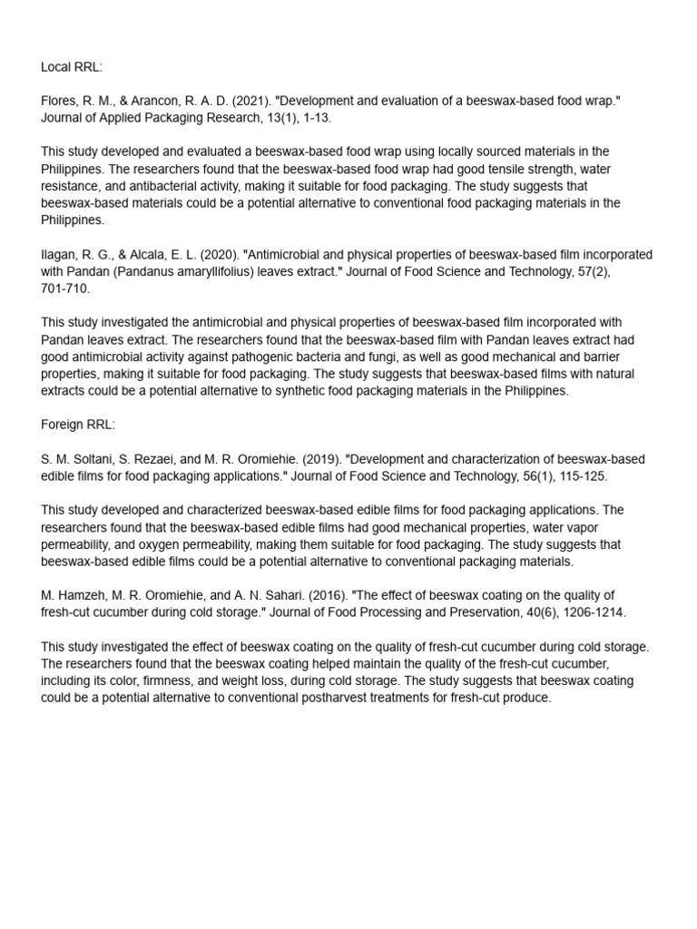 RRL | PDF | Antimicrobial | Packaging And Labeling