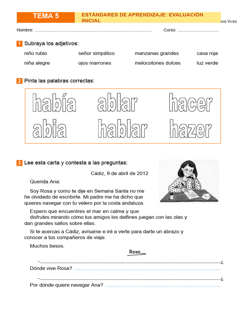 Lengua 3 f Ev Tema 050 | PDF