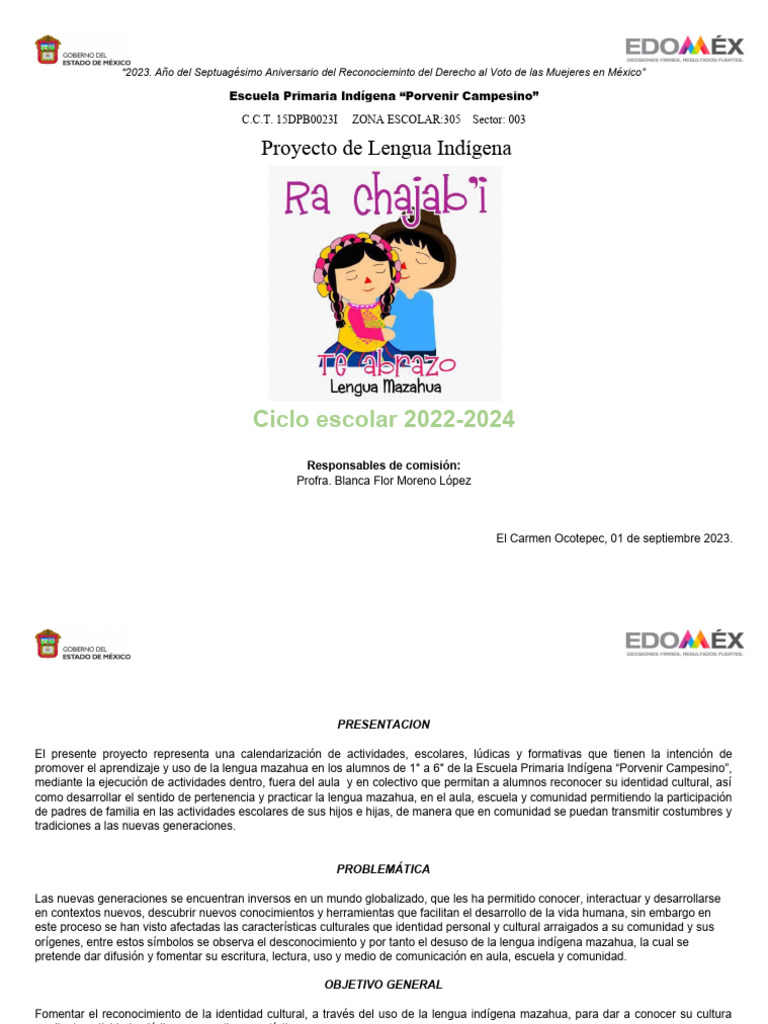 Proyecto Lengua Indígena | PDF | Educación primaria