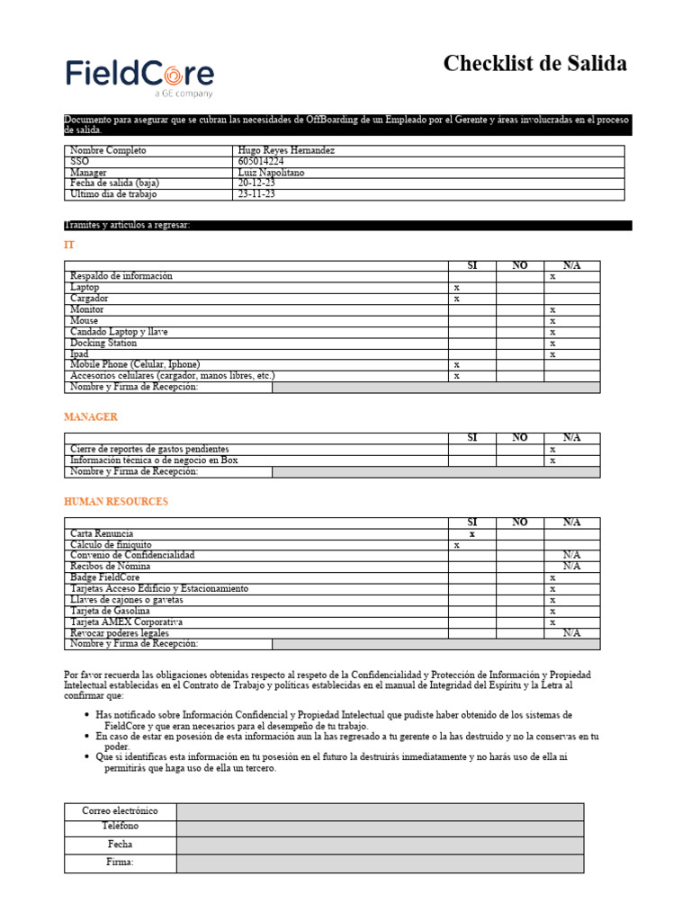 Offboarding Checklist | PDF