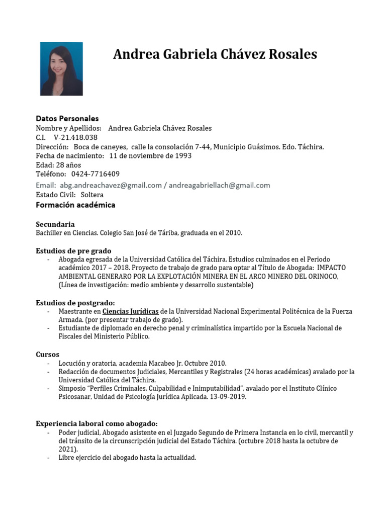 CV Andrea Chavez | PDF
