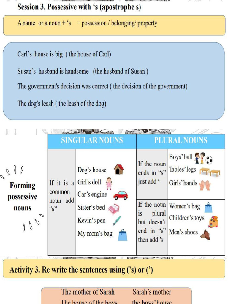 Possessive With 'S | PDF