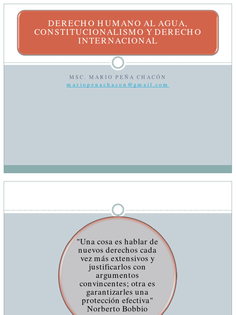 Mario - Pena - Derecho Al Agua | PDF | Agua | Saneamiento