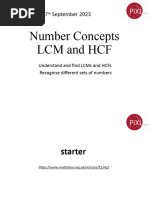 HCF and LCM Worksheet - Class | PDF